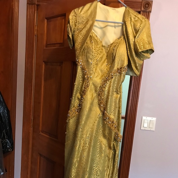 Dresses | Modest Custom Made Gown With Train And Sleeve Coat | Poshmark